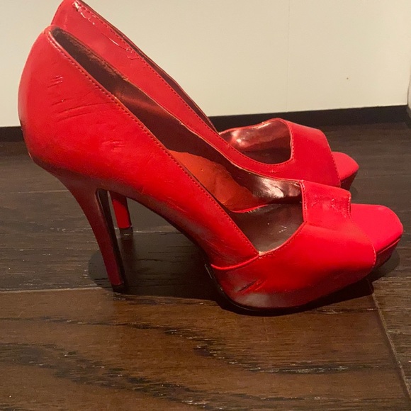 Call It Spring | Shoes | Red Hot Call It Spring Peep Toe Sandal Heels ...